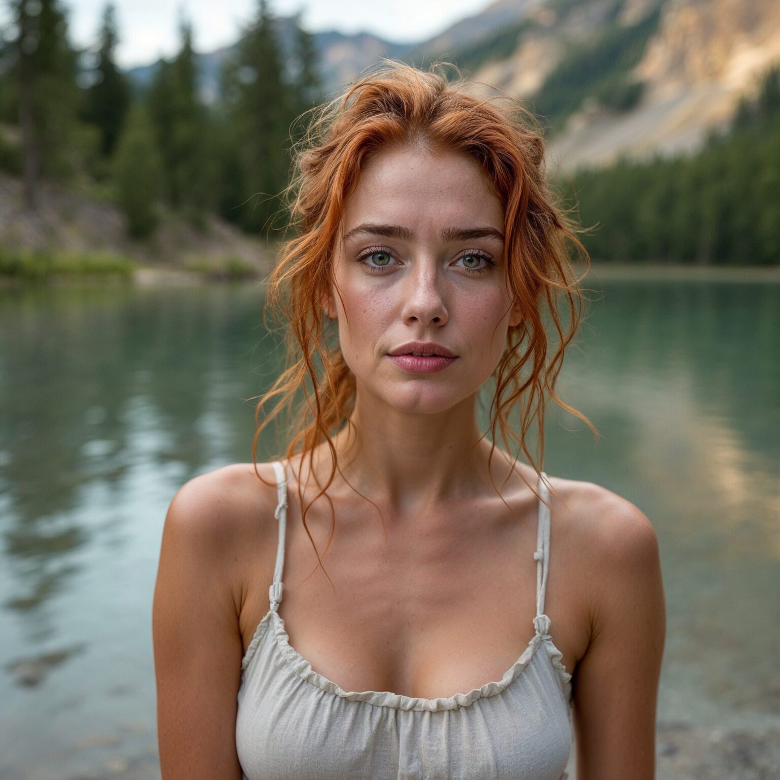 42 Pics of a Redhead at a Remote Lake - The AI Redheads