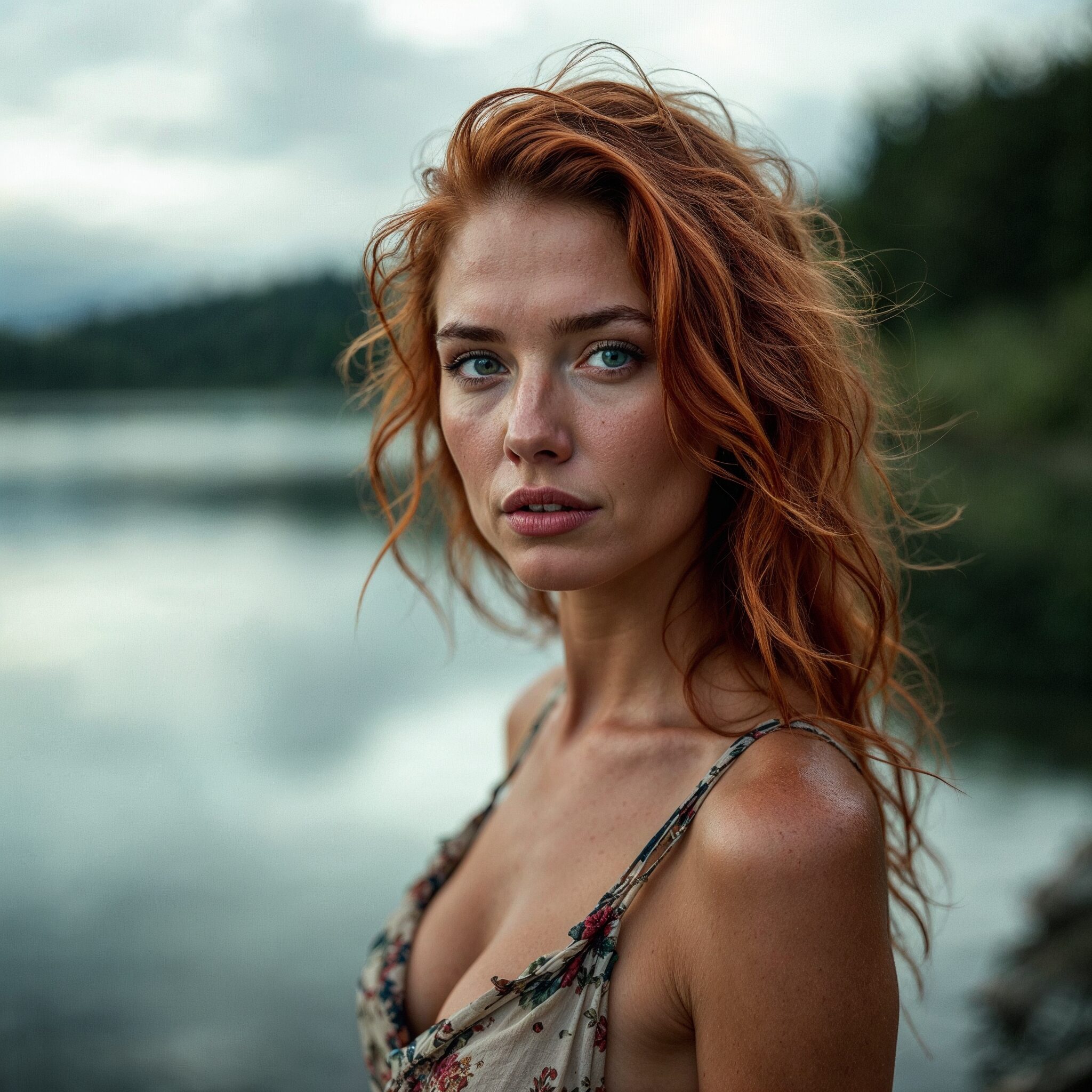 42 Pics of a Redhead at a Remote Lake - The AI Redheads